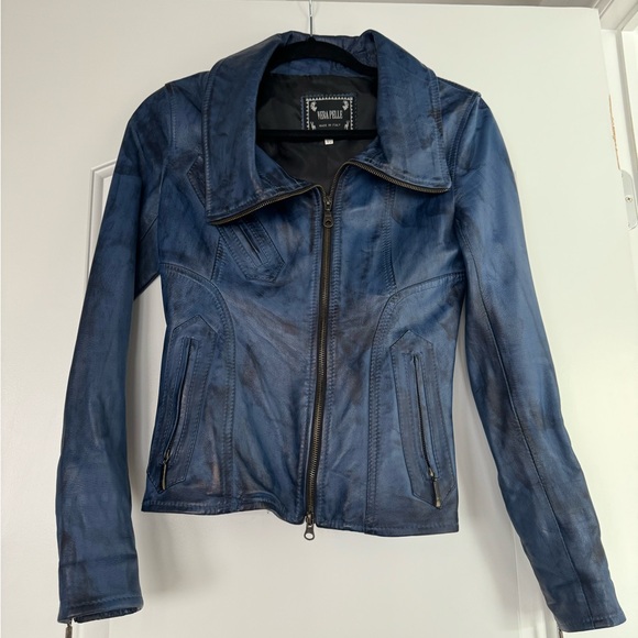 Vera Pelle | Jackets & Coats | Vintage Italian Leather Jacket In Ombre ...
